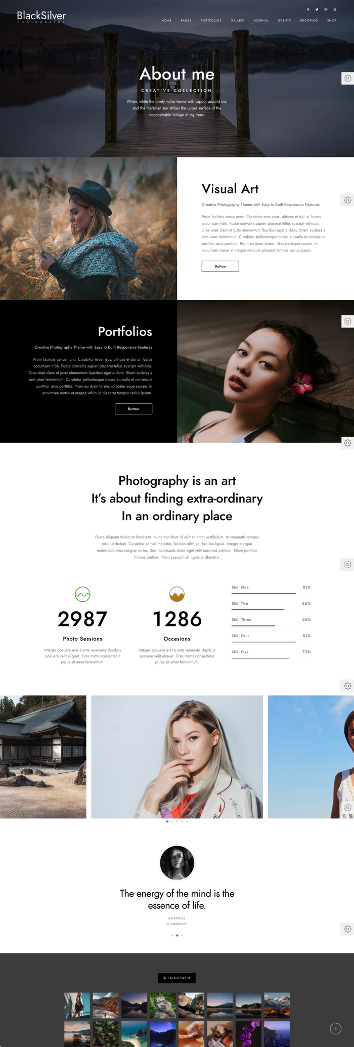 写真家のポートフォリオサイト構築の為のWordPressテーマ【Blacksilver】 | studioDoghands