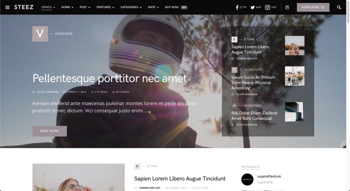 おしゃれな9つのデモサイトを持つシンプルでモダンなWEBマガジンテーマ【Squaretype】 | studioDoghands