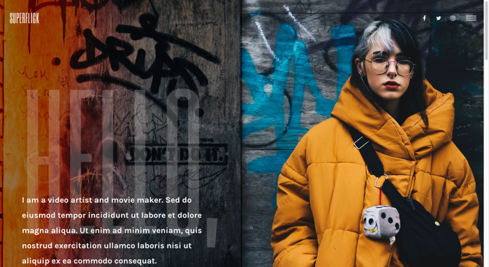 映像クリエイターのための動画紹介サイト作成に。映画予告サイトのような雰囲気のテーマ【Superflick】 | studioDoghands